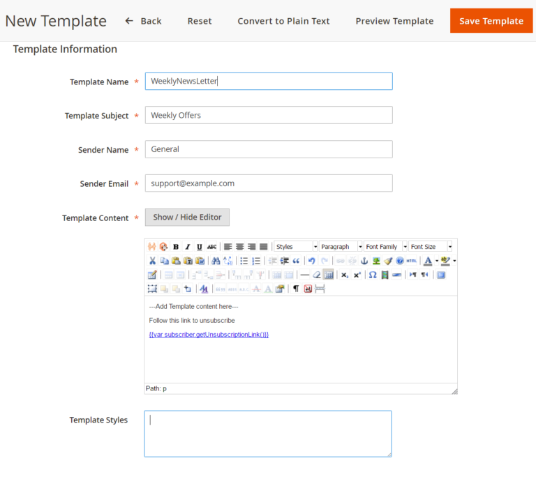 Create Magento Newsletter Template - Studyopedia