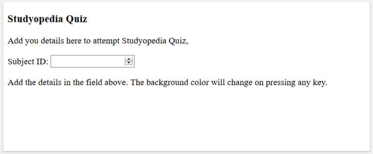 jQuery keypress() method - Studyopedia