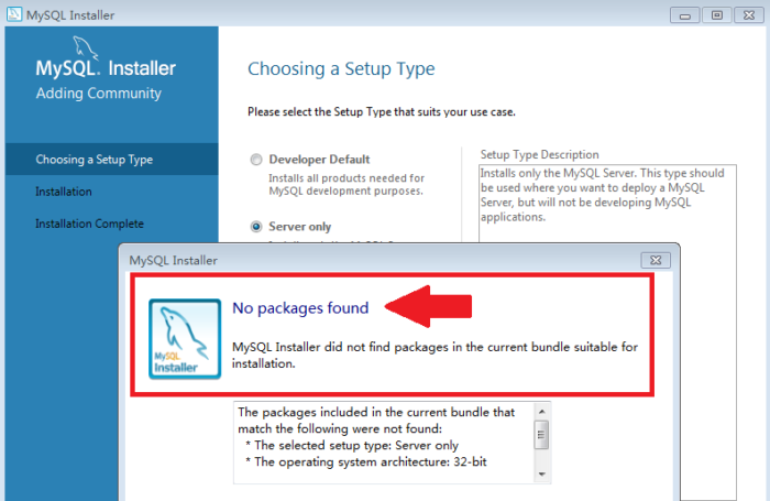 Fix MySQL No Packages Found, did not find packages in the current ... Fix MySQL No Packages Found, did not find packages in the current ...