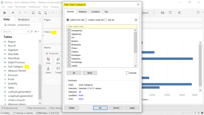 Tableau - Context Filters - Studyopedia