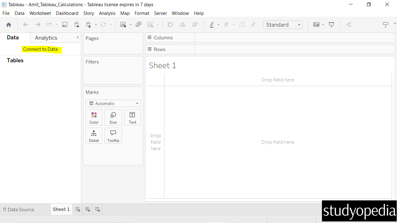 Tableau - Numeric Calculations - Studyopedia