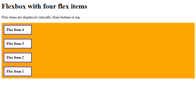 CSS flex-direction Property - Studyopedia